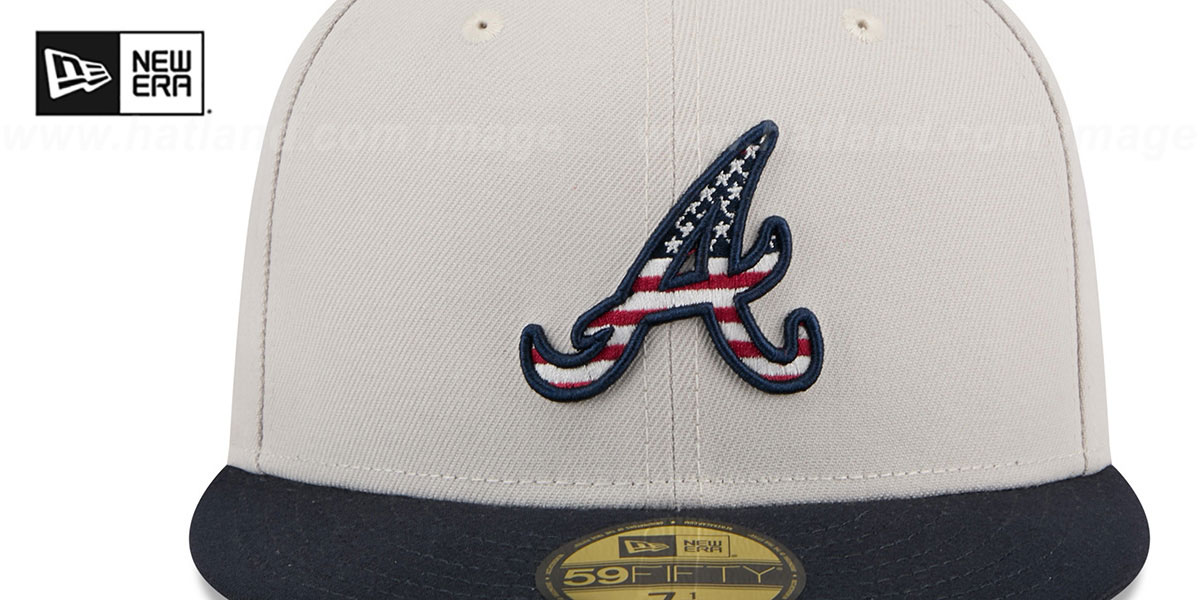 Atlanta Braves 2024 JULY 4TH STARS N STRIPES Fitted Hat