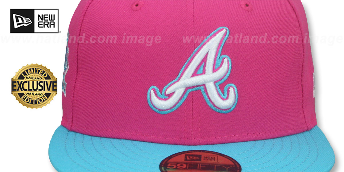 Atlanta Braves MIAMI VICE SIDE-PATCH Beetroot-Blue Fitted Hat