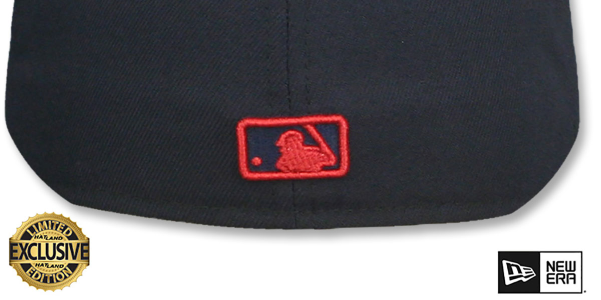 Atlanta Braves RED-METALLIC Navy Fitted Hat by New Era