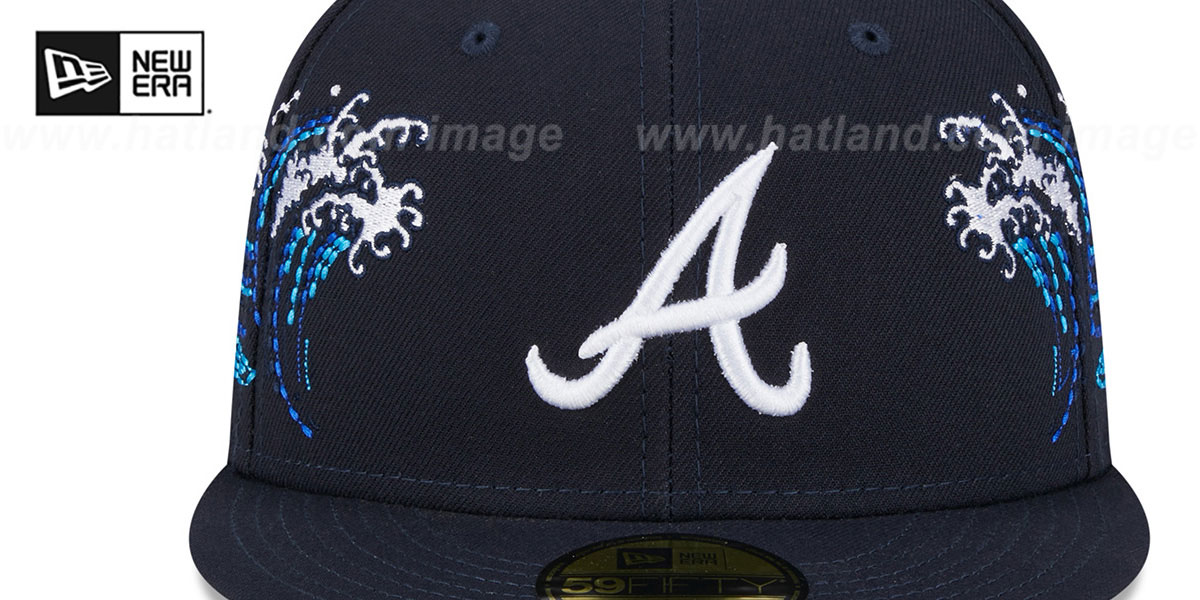 Atlanta Braves TONAL WAVE Navy Fitted Hat by New Era