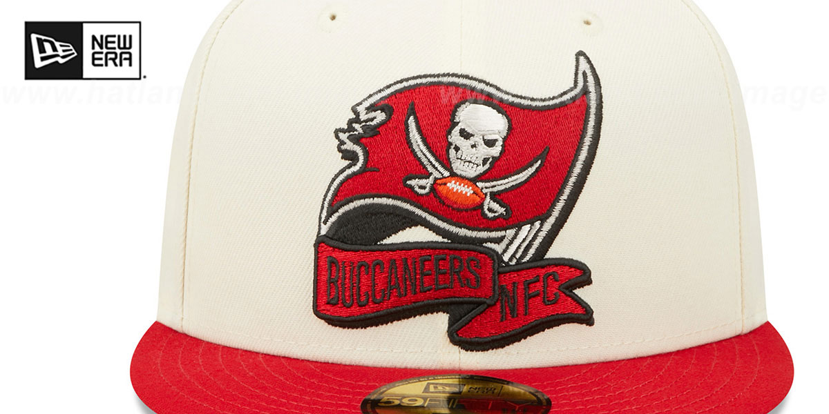 Tampa Bay Buccaneers 2022 NFL SIDELINE Cream-Red Fitted Hat