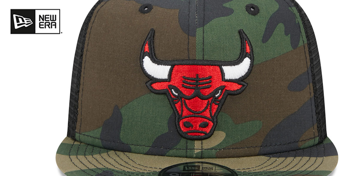 Chicago Bulls ARMY CAMO TRUCKER Woodland-Black Hat