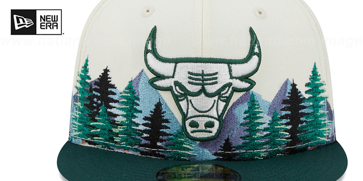 Chicago Bulls EVERGREEN White-Green Fitted Hat by New Era