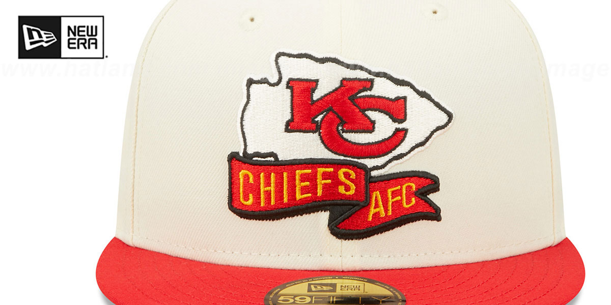 Kansas City Chiefs 2022 NFL SIDELINE Cream-Red Fitted Hat