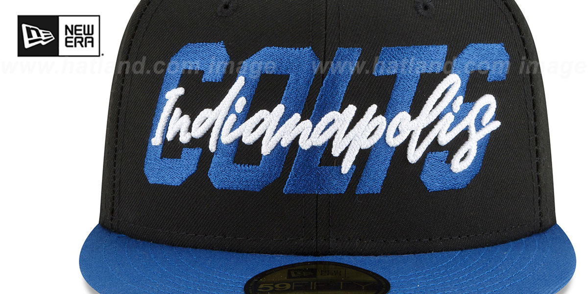 Indianapolis Colts 2022 NFL DRAFT Black-Royal Fitted Hat