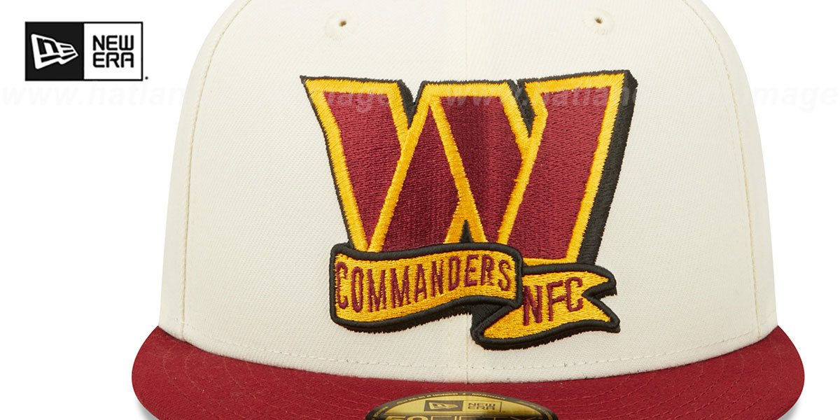 Washington Commanders 2022 NFL SIDELINE Cream-Burgundy Fitted Hat