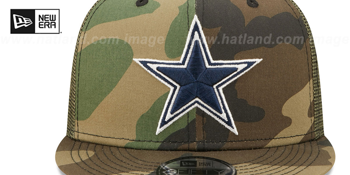 Dallas Cowboys ARMY CAMO TRUCKER SNAPBACK Hat by New Era