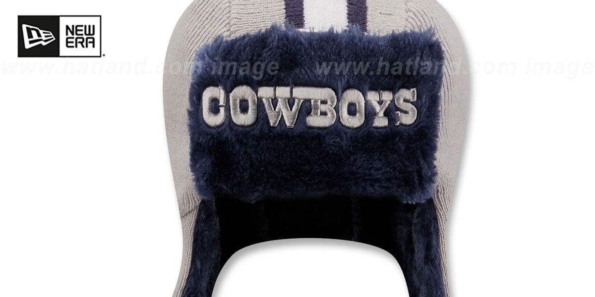 Dallas Cowboys HELMET HEAD TRAPPER Grey-Navy Knit Hat