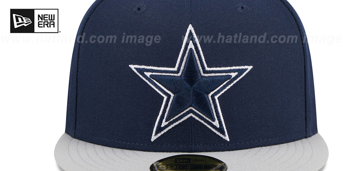 Dallas Cowboys HIDDEN SIDE-PATCH Navy-Grey Fitted Hat