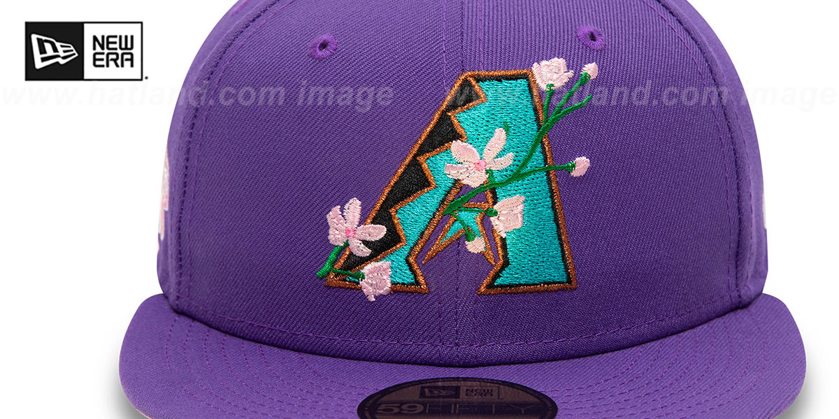 Arizona Diamondbacks LOGO BLOOM SIDE-PATCH Purple-Pink Fitted Hat