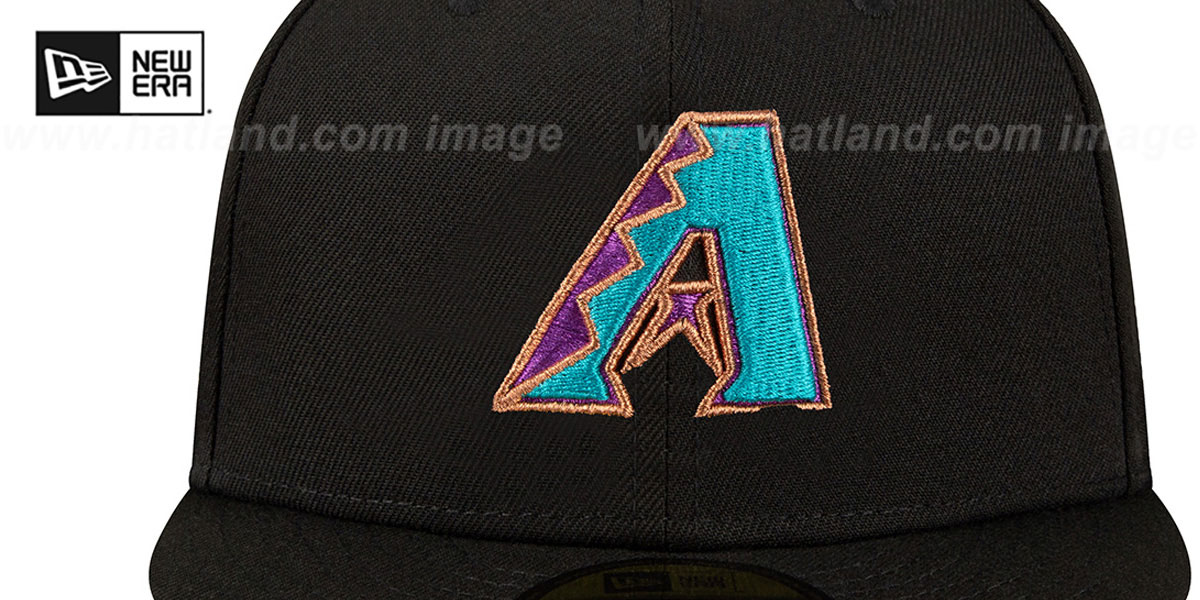 Arizona Diamondbacks METALLIC LOGO SIDE-PATCH Black Fitted Hat