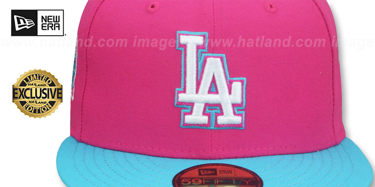 Los Angeles Dodgers MIAMI VICE SIDE-PATCH Beetroot-Blue Fitted Ha