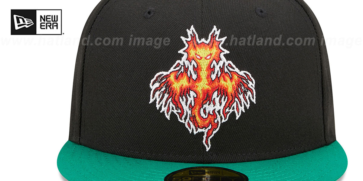 Dayton Dragons MILB MARVEL DEFENDERS Black-Green Fitted Hat
