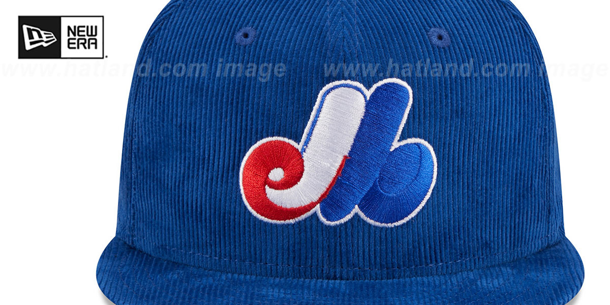 Montreal Expos OLD SCHOOL CORDUROY SIDE-PATCH Royal Fitted Hat
