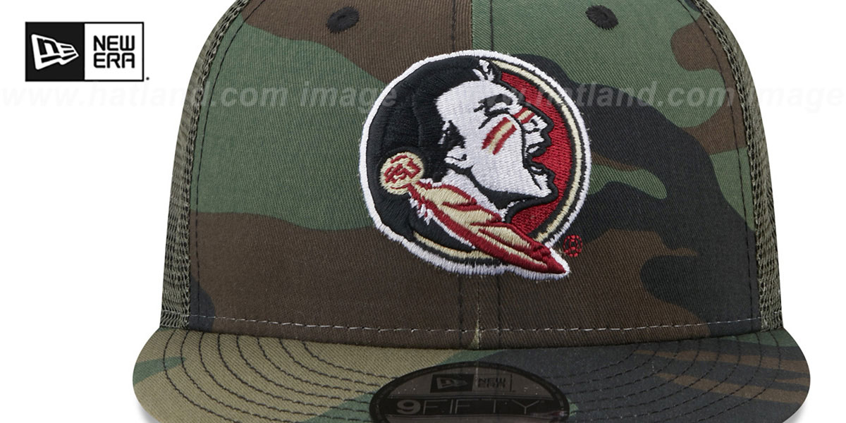 Florida State ARMY CAMO TRUCKER Hat by New Era