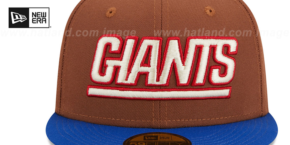 New York Giants HARVEST SIDE-PATCH Brown-Royal Fitted Hat