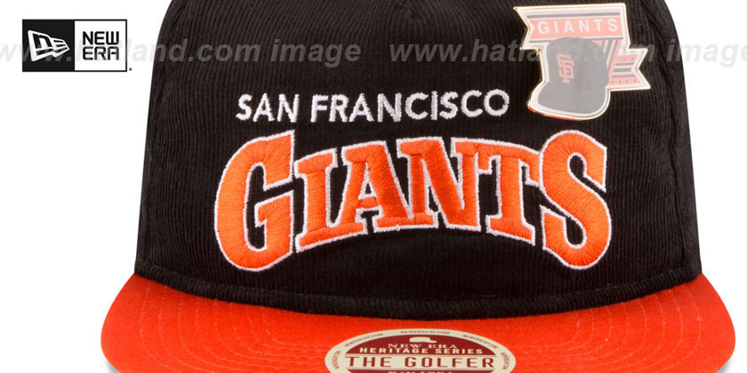 San Francisco Giants HERITAGE PIN CORD SNAPBACK Black-Orange Hat