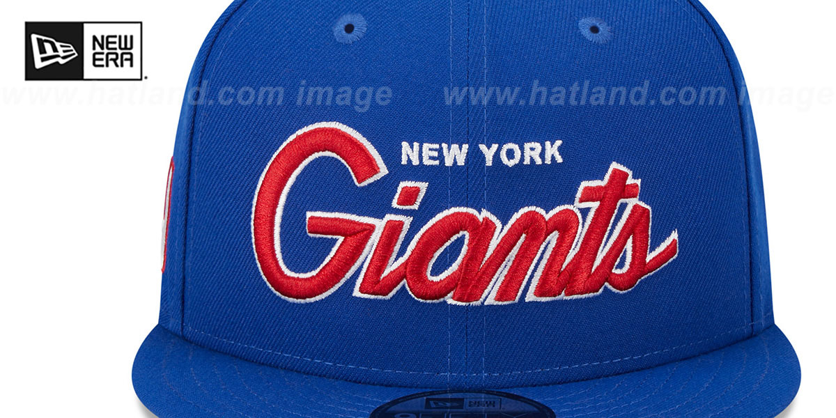 New York Giants TEAM-SCRIPT SNAPBACK Royal Hat by New Era