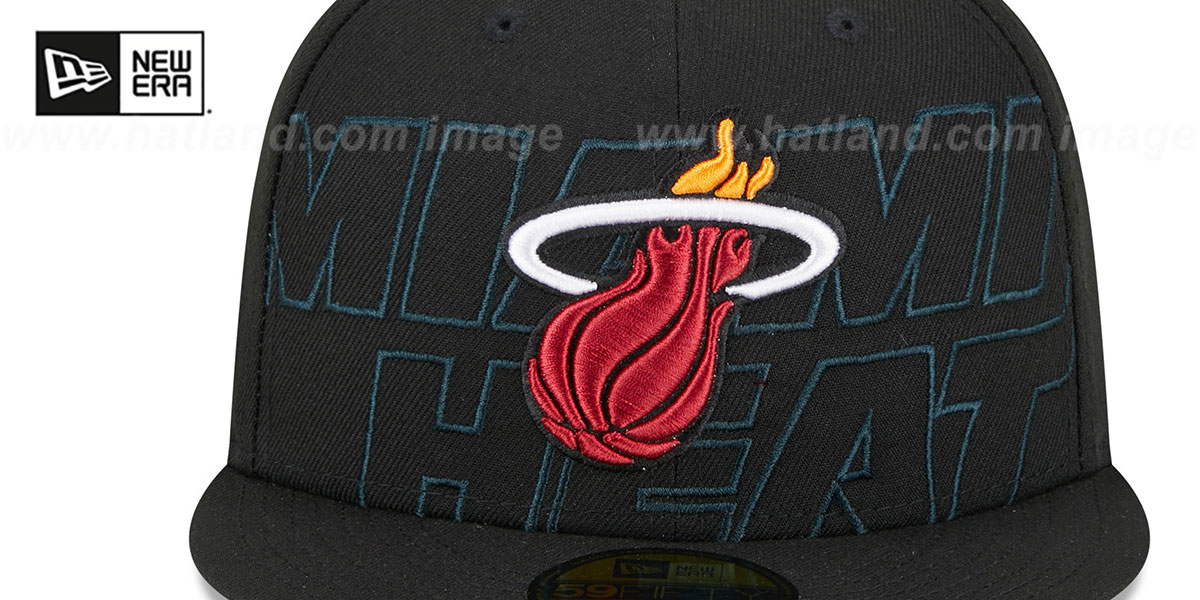Miami Heat 2023 NBA DRAFT Black Fitted Hat by New Era