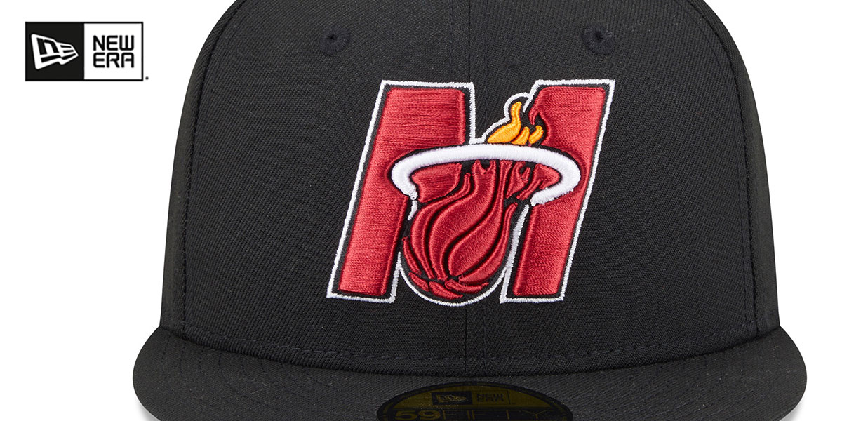 Miami Heat DECEPTOR Black Fitted Hat by New Era