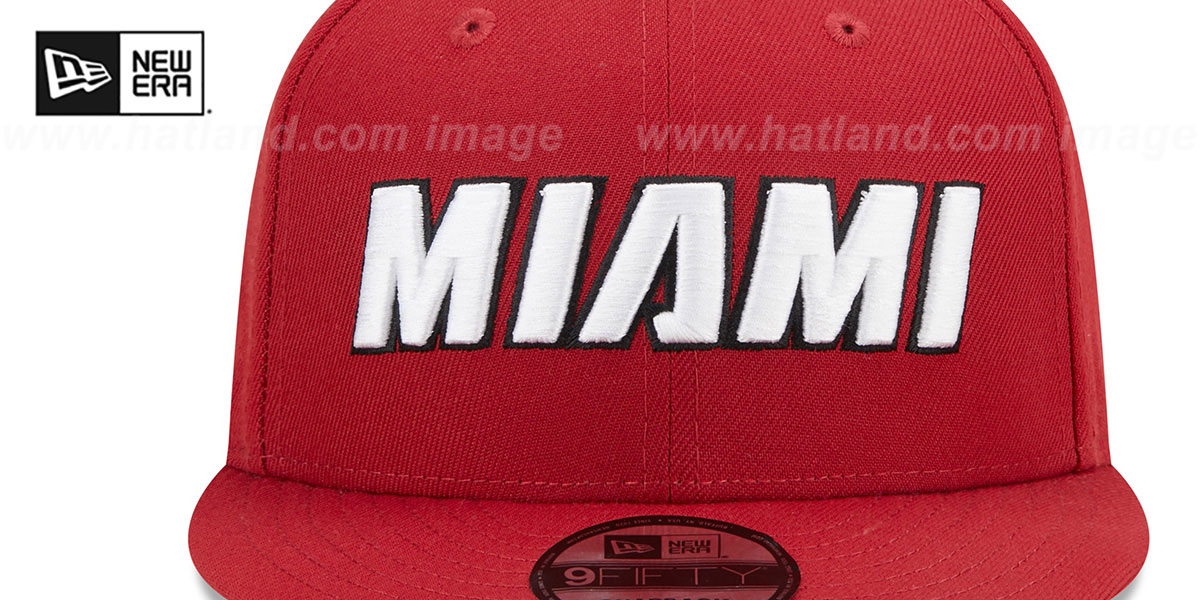 Miami Heat STATEMENT SNAPBACK Dark Red Hat by New Era