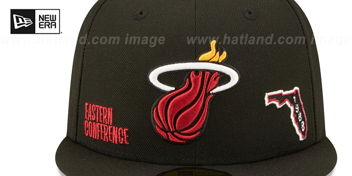 Miami Heat TRIPLE THREAT IDENTITY Black Fitted Hat