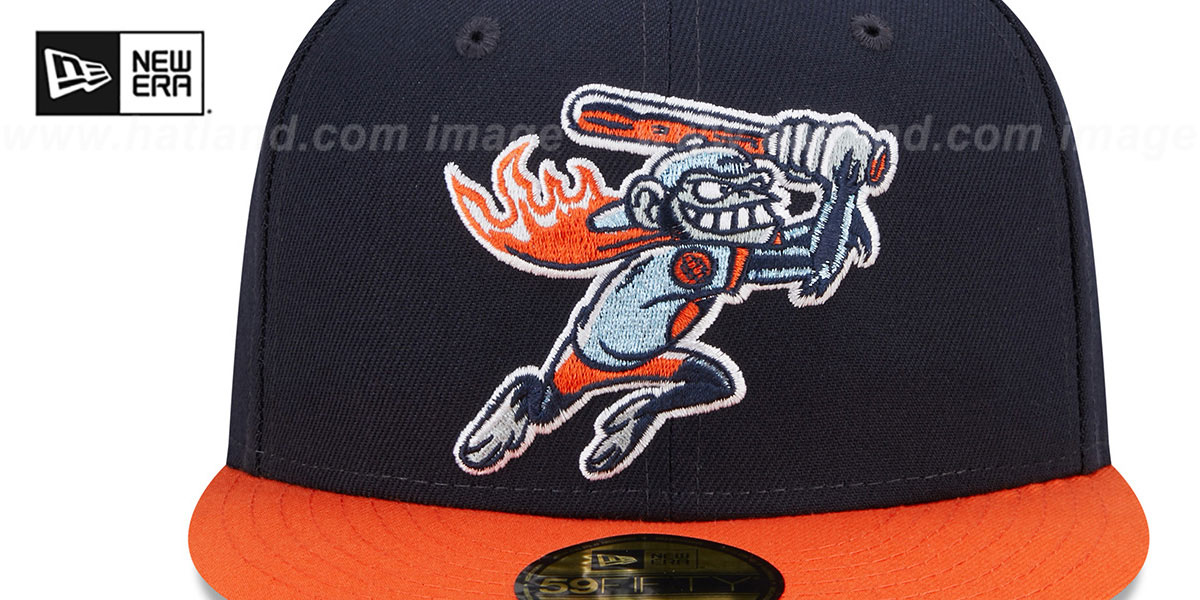 Bowling Green Hot Rods MILB MARVEL DEFENDERS Navy-Orange Fitted H