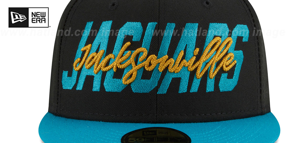 Jacksonville Jaguars 2022 NFL DRAFT Black-Teal Fitted Hat