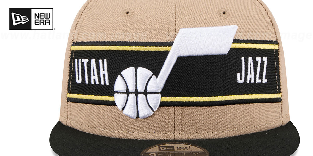 Utah Jazz 2024 NBA DRAFT SNAPBACK Camel-Black Hat by New Era