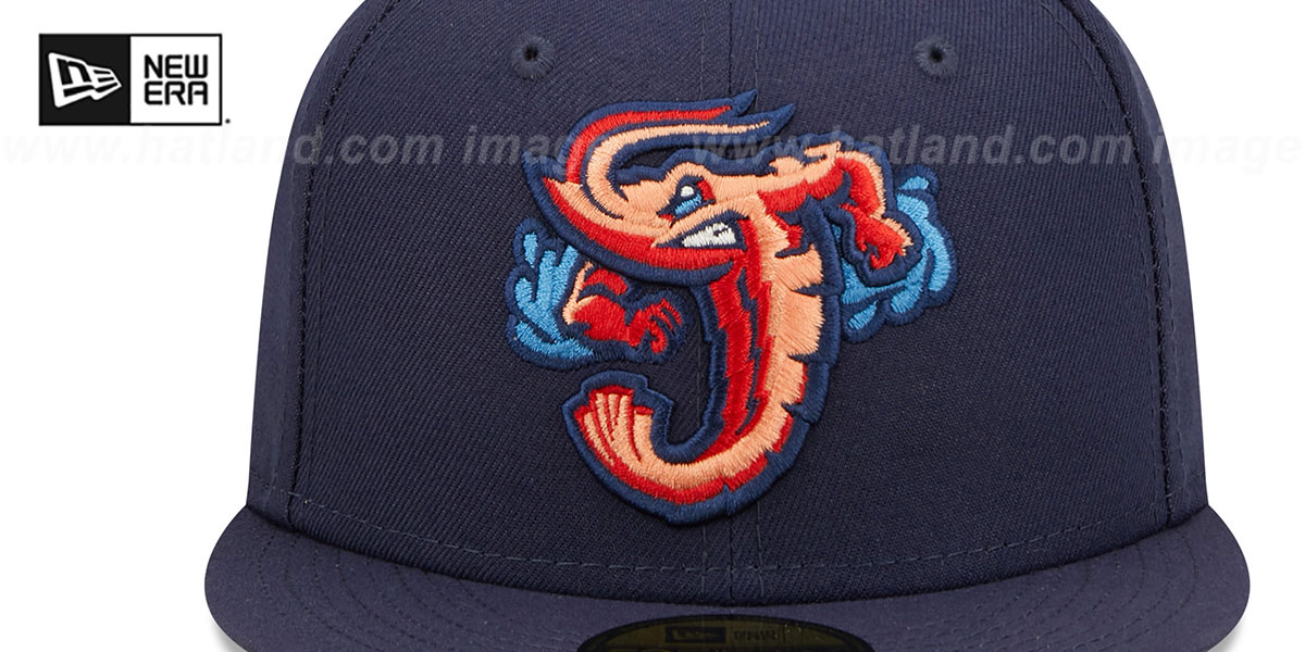 Jacksonville Jumbo Shrimp MILB ONFIELD HOME Navy Fitted Hat