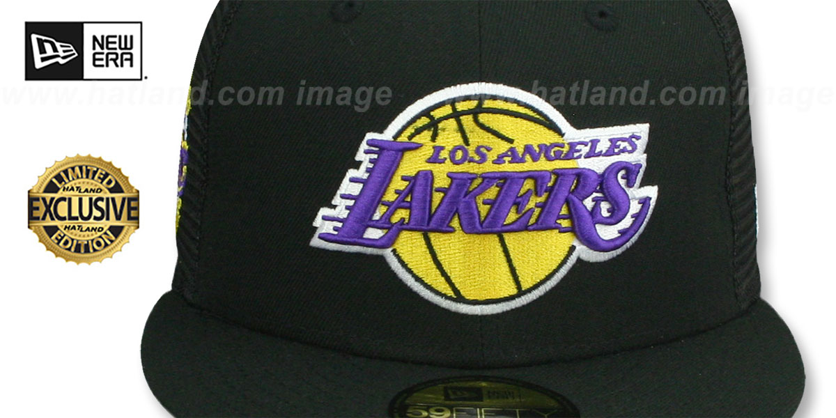 Los Angeles Lakers 17X WORLD CHAMPS MESH-BACK SIDE-PATCH Black-Go