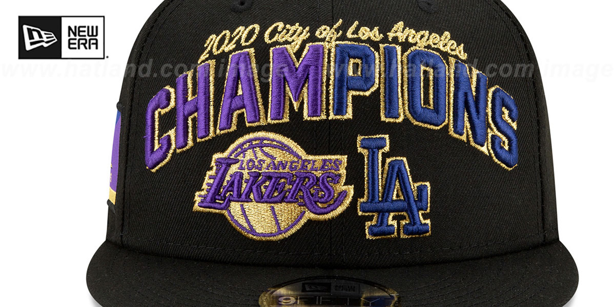 Los Angeles Lakers-Dodgers 2020 CO-CHAMPS SNAPBACK Black Hat