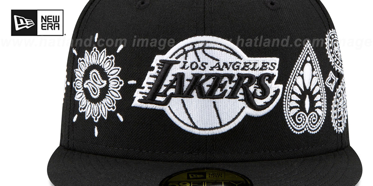 Los Angeles Lakers PAISLEY ELEMENTS Black Fitted Hat