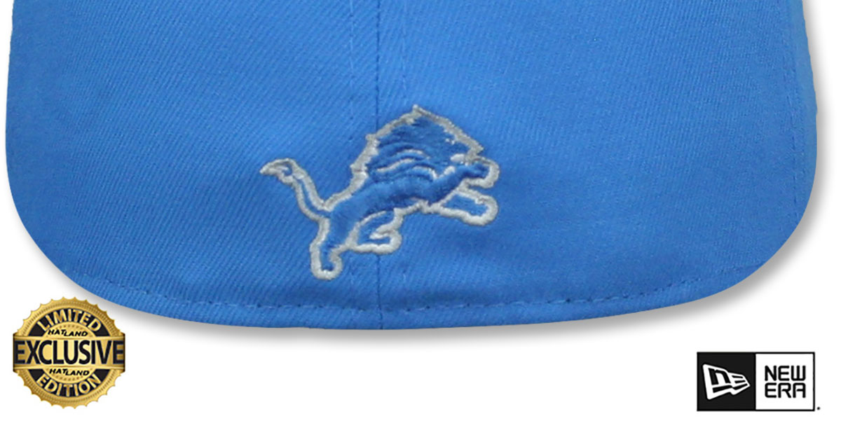 Detroit Lions UPSIDE DOWN WORDMARK Blue Fitted Hat