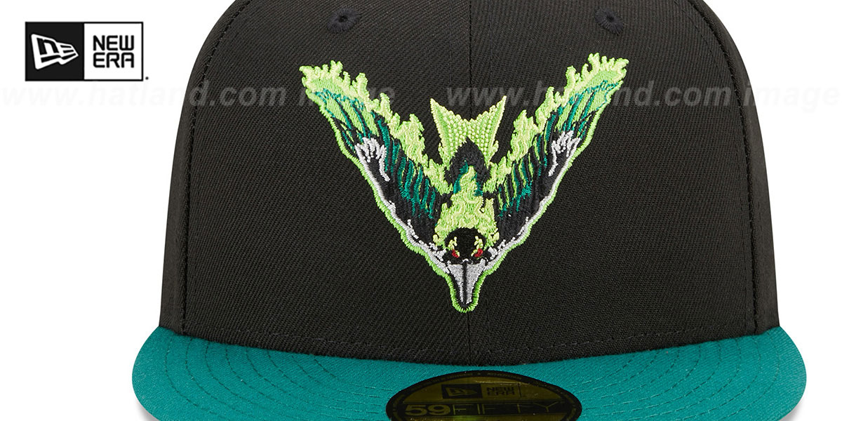 Great Lakes Loons MILB MARVEL DEFENDERS Black-Teal Fitted Hat