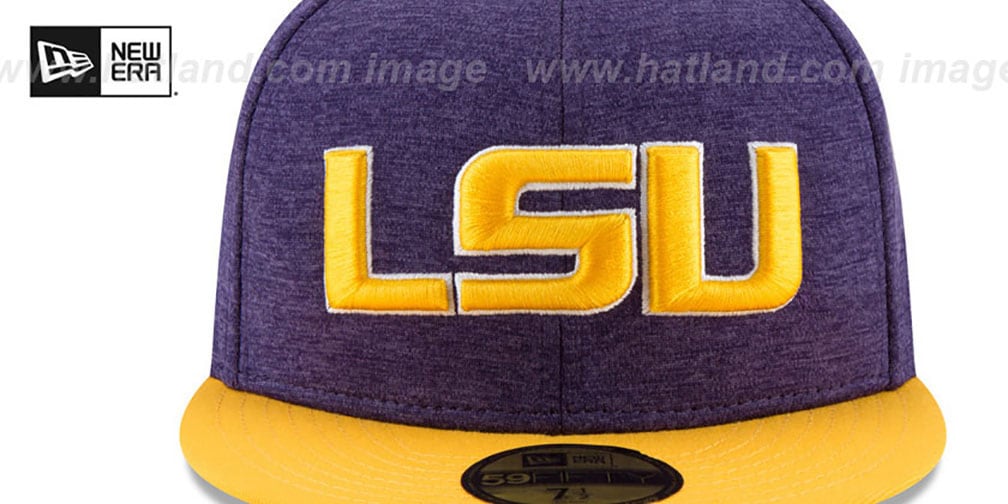 LSU HEATHER-HUGE 2 Purple-Gold Fitted Hat by New Era