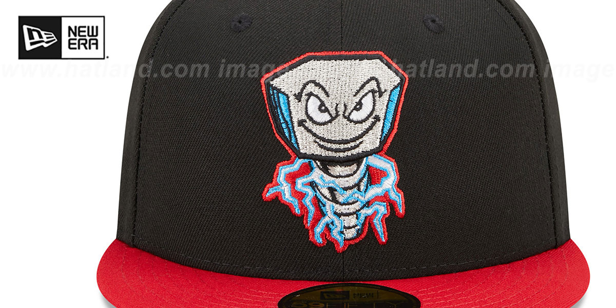 Lansing Lugnuts MILB MARVEL DEFENDERS Black-Red Fitted Hat