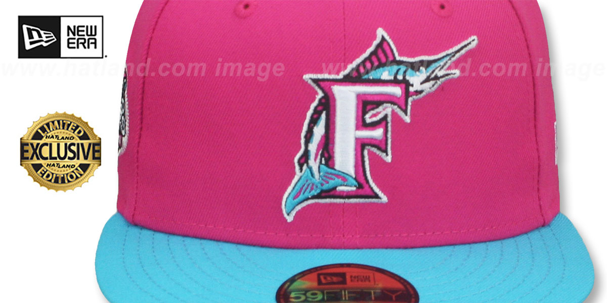 Miami Marlins MIAMI VICE SIDE-PATCH Beetroot-Blue Fitted Hat