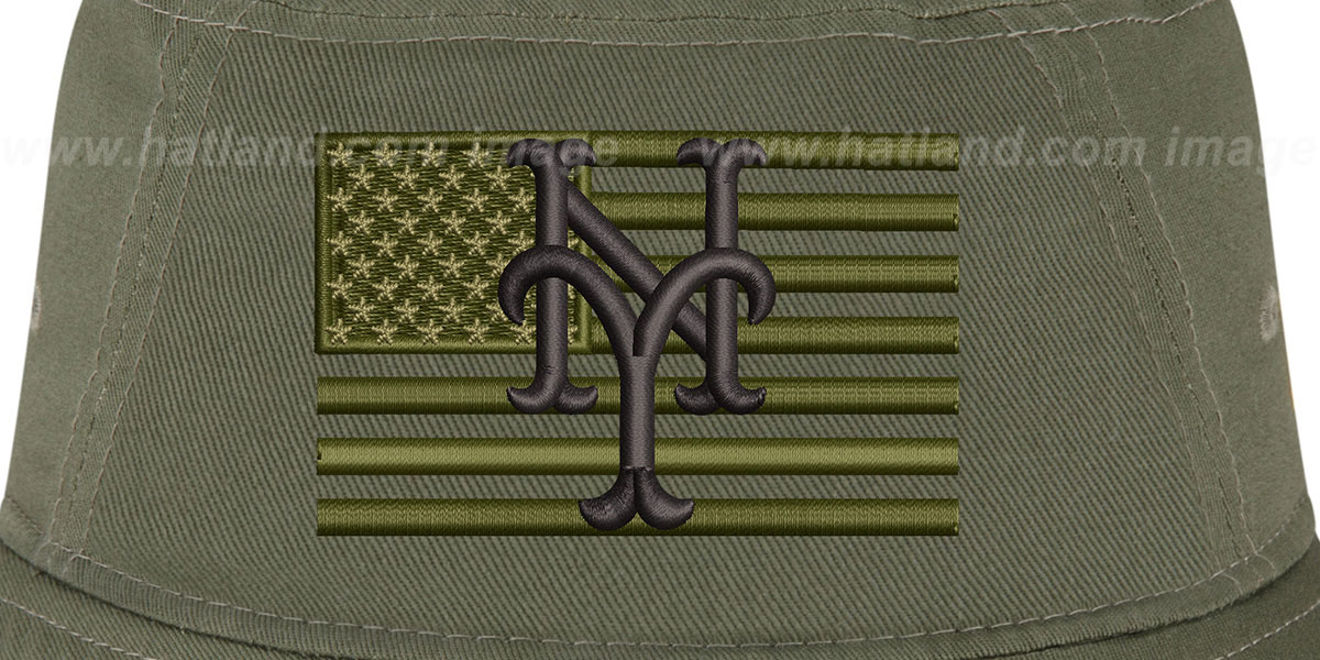 New York Mets 2023 ARMED FORCES STARS N STRIPES BUCKET Hat