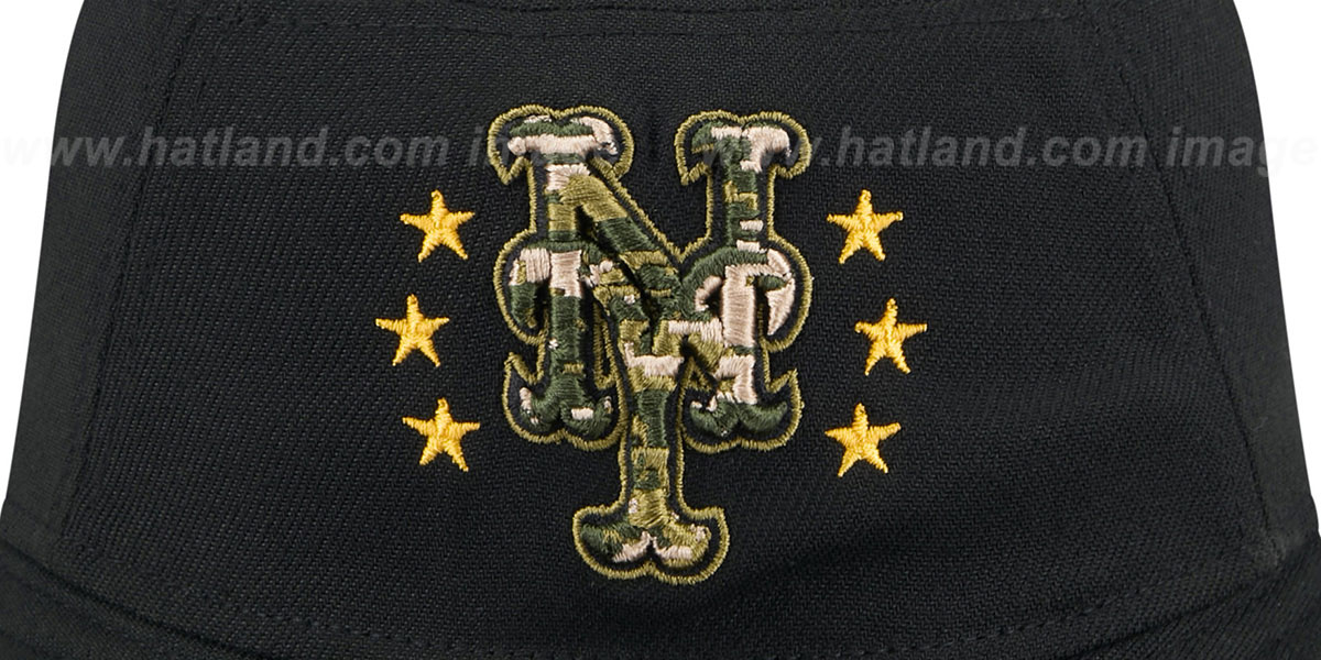 New York Mets 2024 ARMED FORCES STARS N STRIPES BUCKET Hat