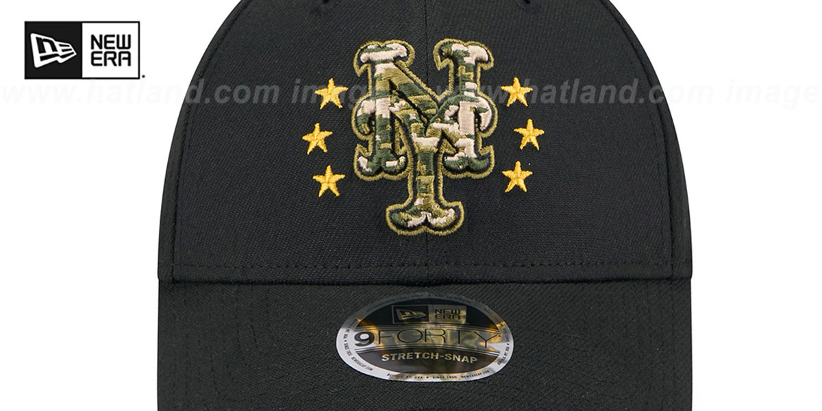 New York Mets 2024 ARMED FORCES STARS N STRIPES STRETCH SNAP Hat