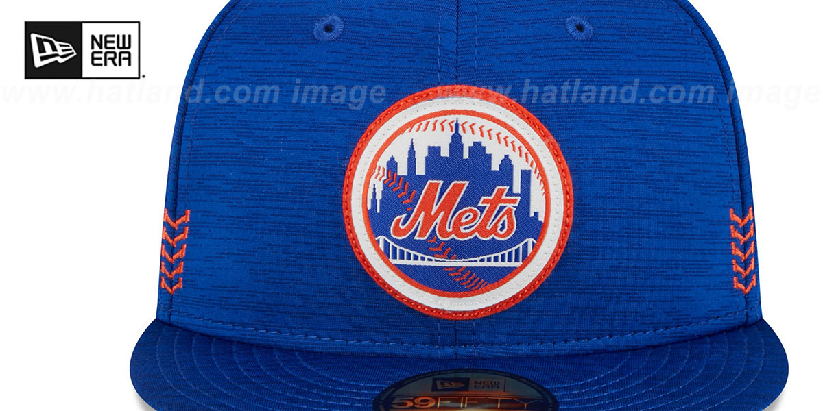 New York Mets 2024 ONFIELD CLUBHOUSE Heather Royal Fitted Hat