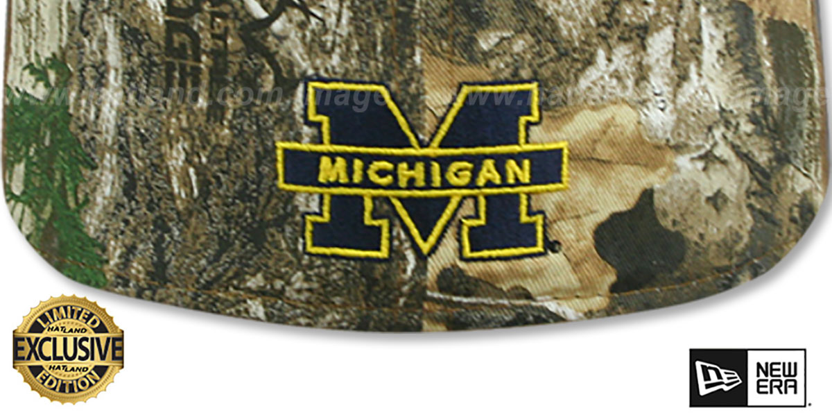 Michigan NCAA TEAM-BASIC Realtree Camo Fitted Hat by New Era