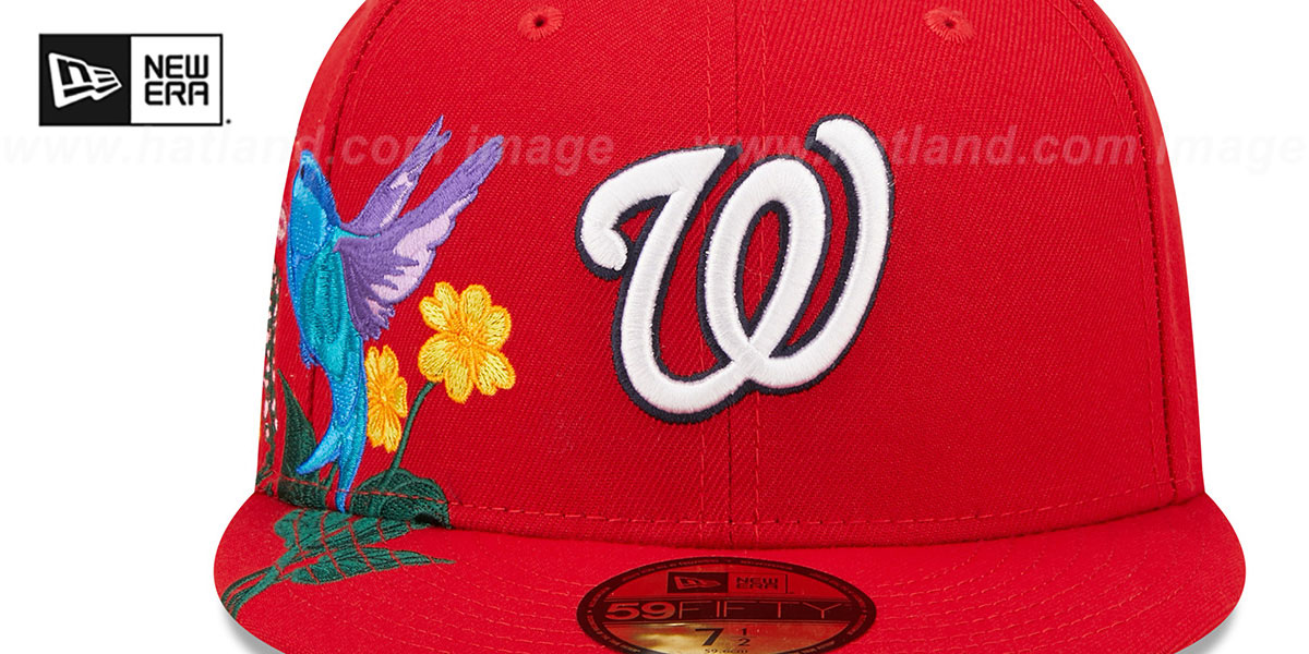 Washington Nationals SIDE-BLOOM Red Fitted Hat by New Era