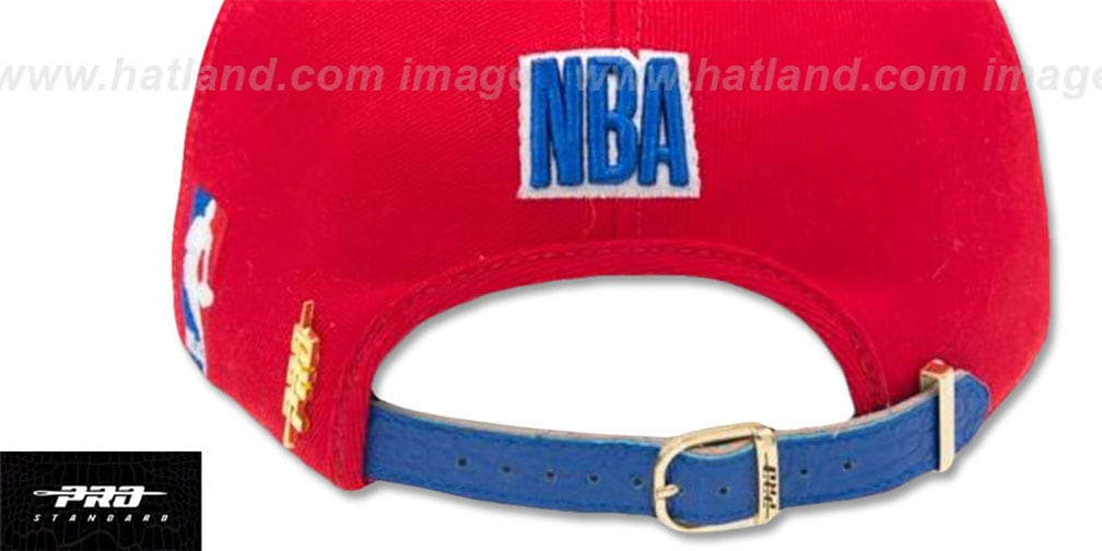 NBA Logoman HORIZON STRAPBACK Red-Royal Hat by Pro Standard