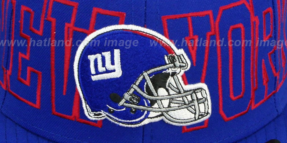 New York NY Giants NFL WRAP-IT-UP Royal Fitted Hat