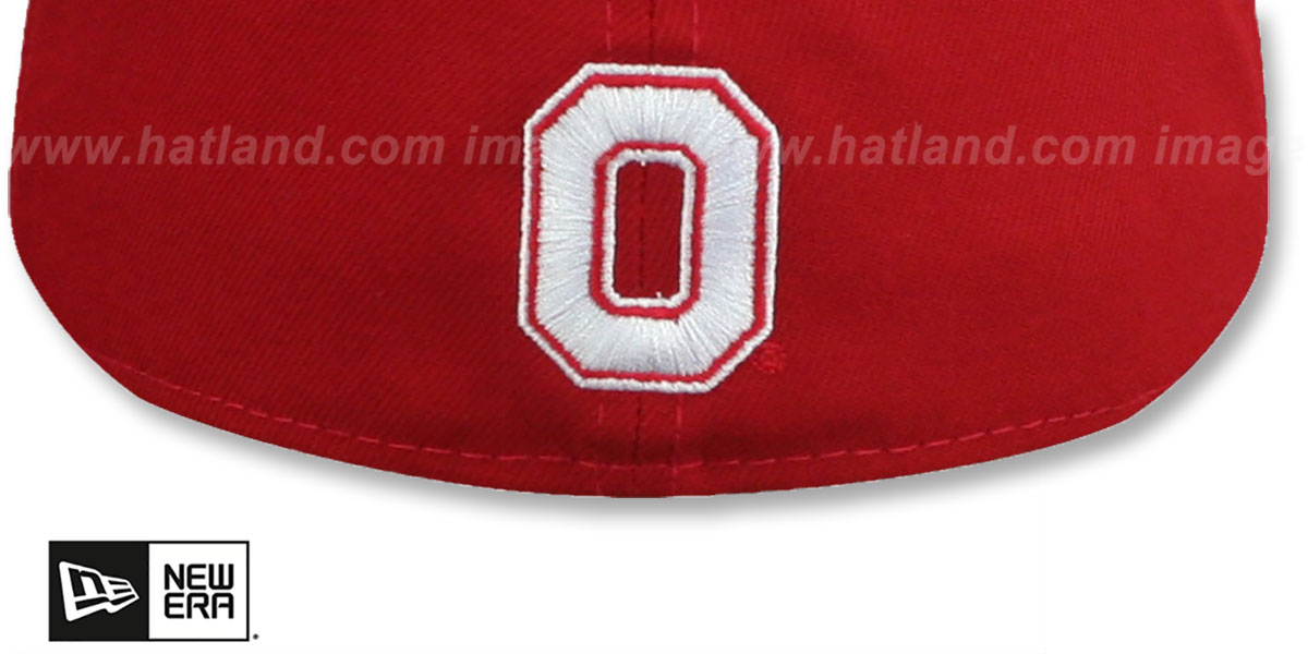 Ohio State NCAA TEAM-SCRIPT Red Fitted Hat by New Era