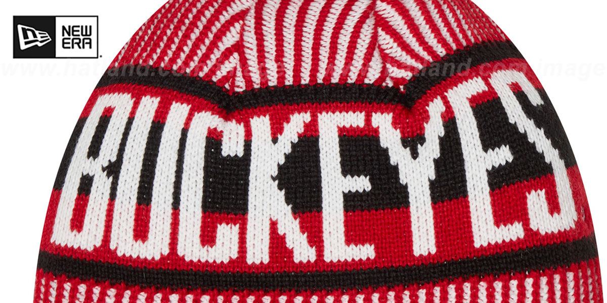 Ohio State STRIPED Knit Beanie Hat by New Era