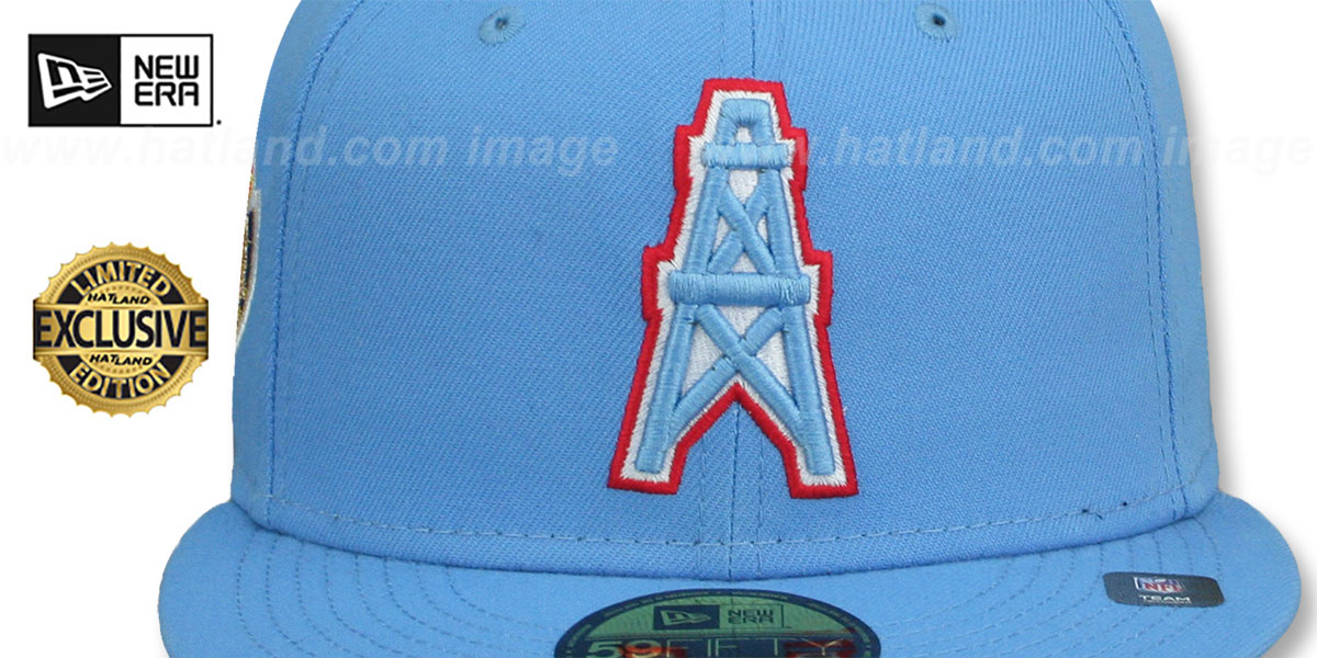 Houston Oilers 1996 PRO BOWL SIDE-PATCH Sky Fitted Hat