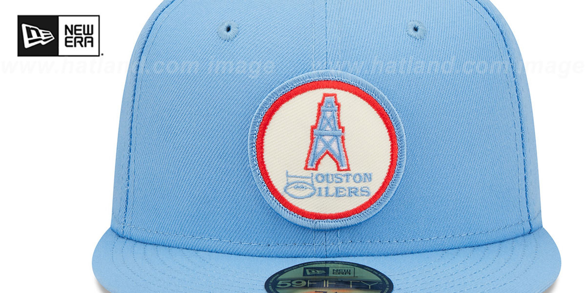 Houston Oilers 2022 NFL THROWBACK SIDELINE Sky Fitted Hat